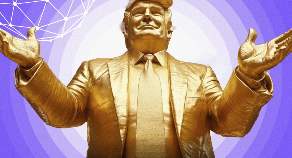 Golden Trump Statue Becomes Crypto Symbol In D.C.